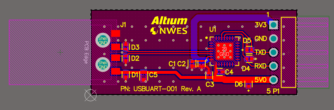 CP2102 USB to UART Module PCB Design Project
