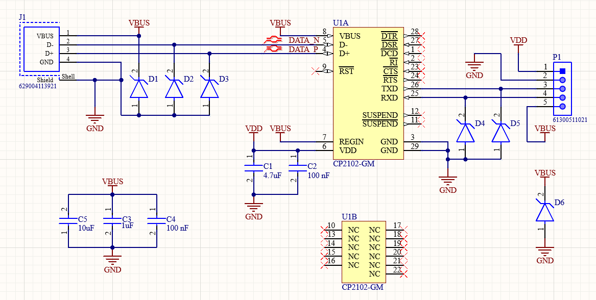 CP2102 USB to UART Module PCB Design Project
