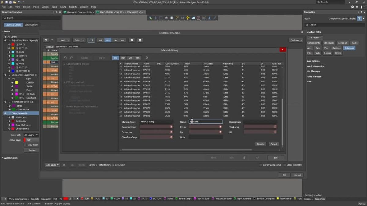 Advanced Layer Stack Manager | Altium