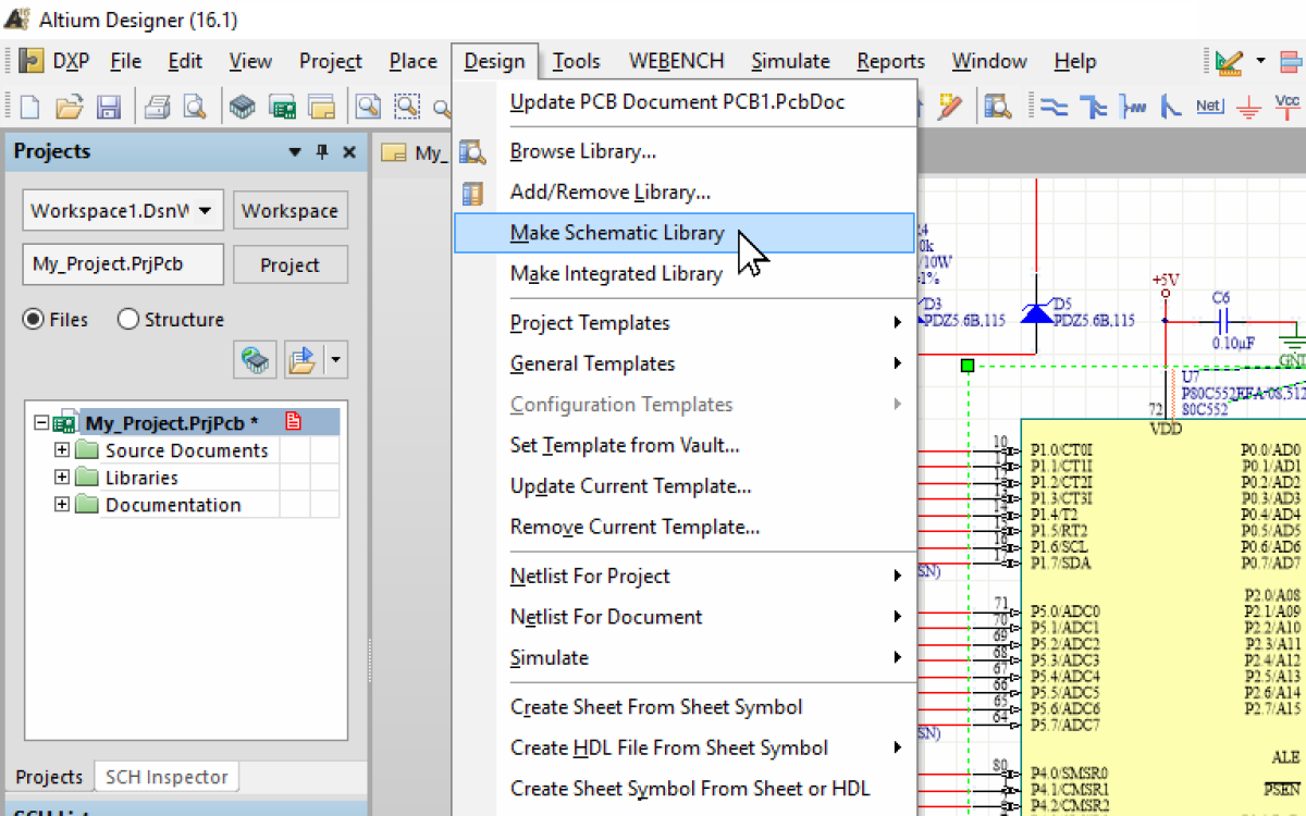Creating Project Libraries from the Schematic | Altium Designer