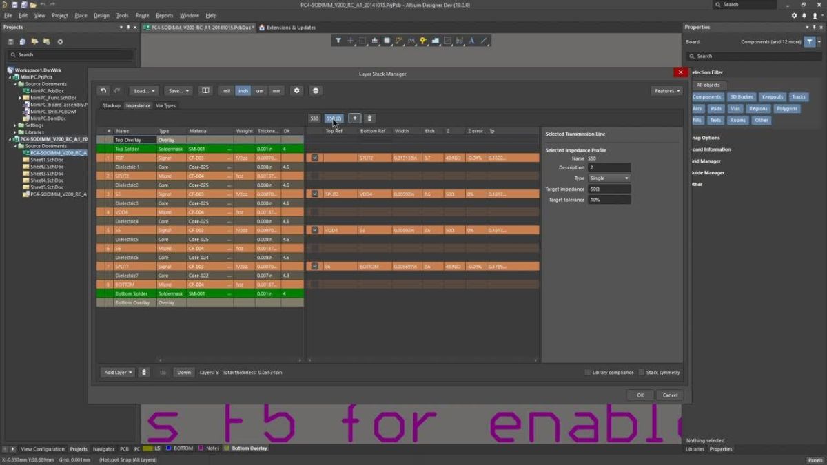 Stackup Impedance Profiles Manager Sneak-Preview | Altium