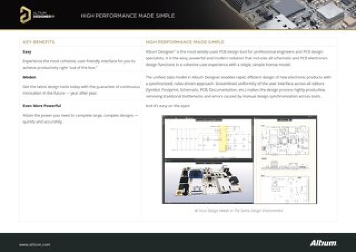 Datasheet | Product Datasheet Altium Designer 19